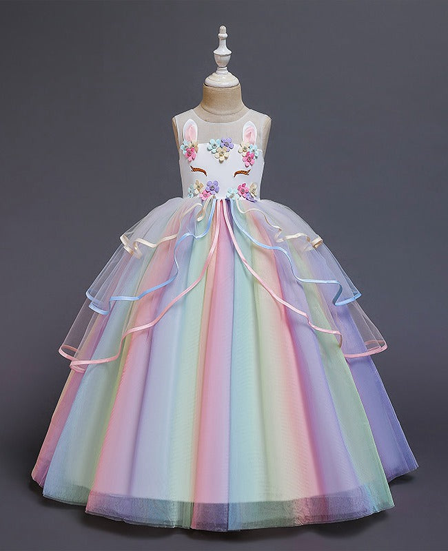 Cute Girls Party Rainbow Dress TXH094