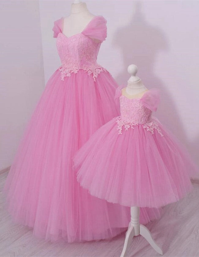 Pink Mommy-Daughter Matching Prom Dress MGD021